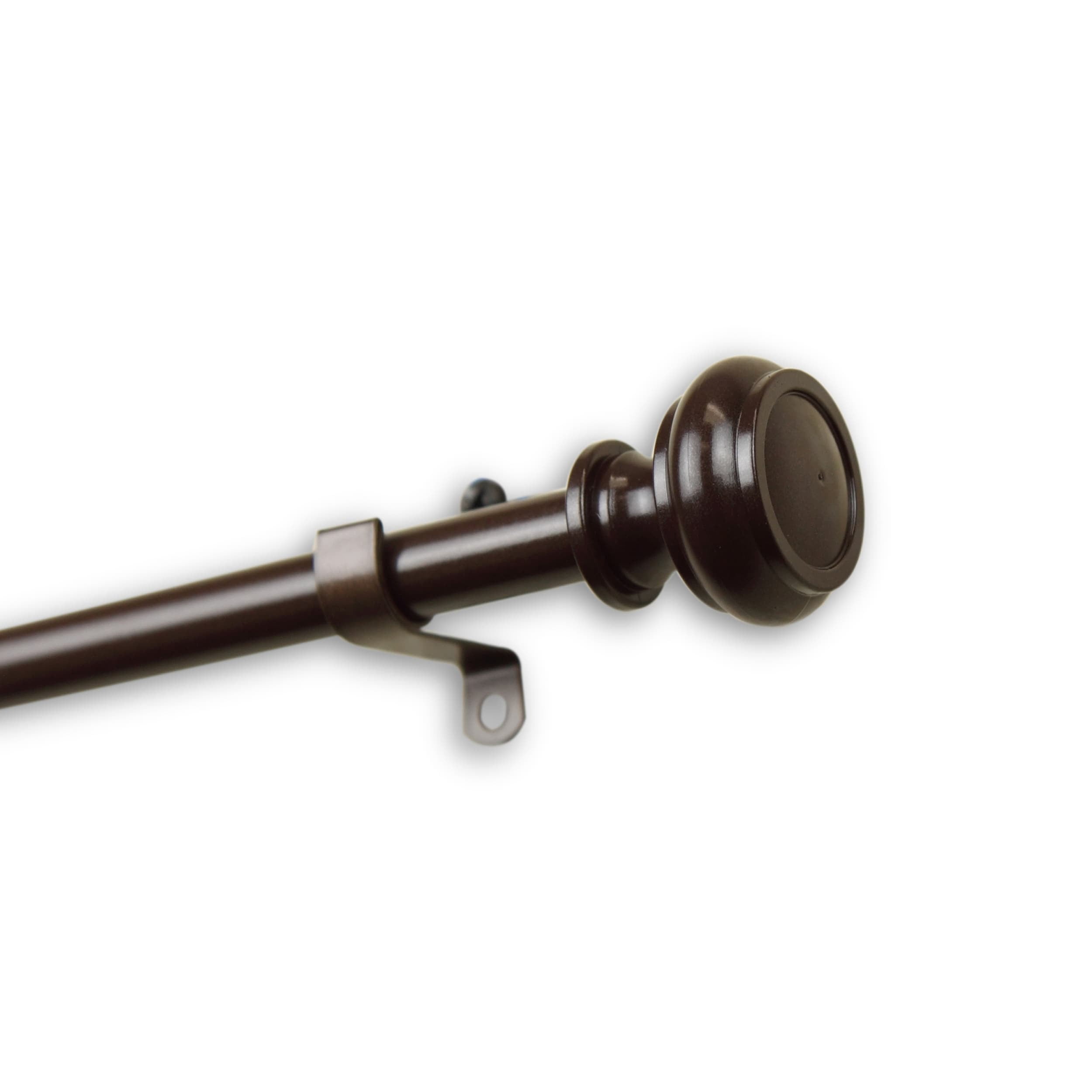 InStyleDesign Pottery Adjustable Curtain Rod 7/16-Inch Cocoa 28-48 Inch ...