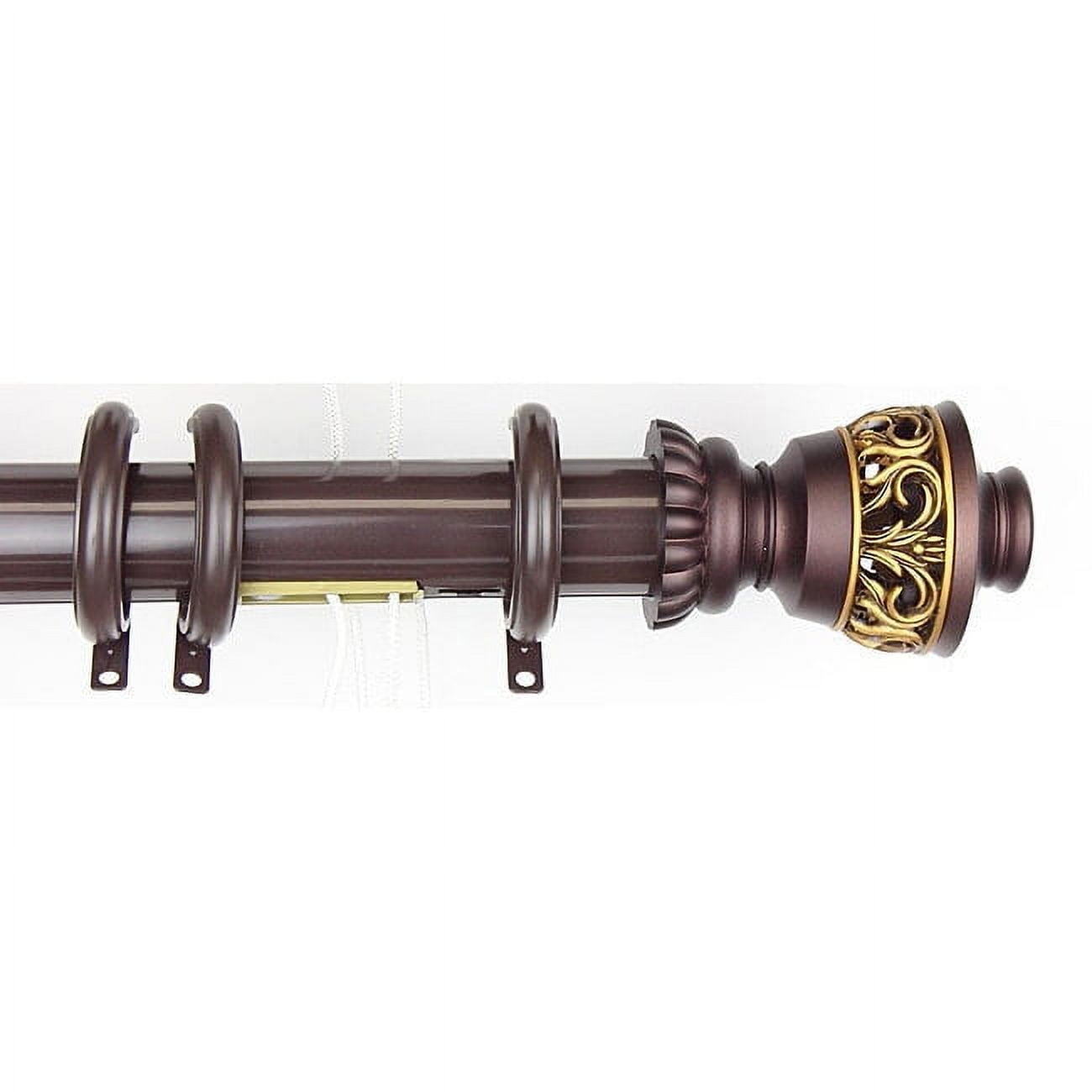 InStyleDesign Scroll Decorative Traverse Rod with Center Open Rings ...