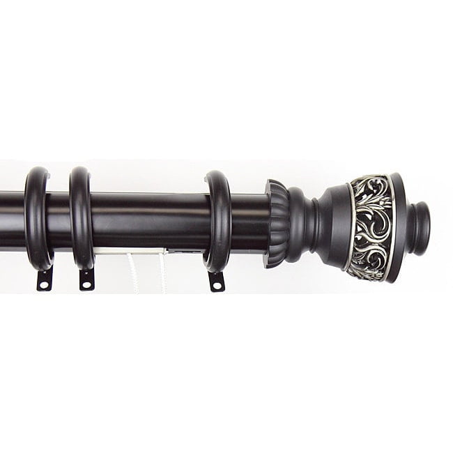 InStyleDesign Scroll Decorative Traverse Rod with Center Open Rings ...