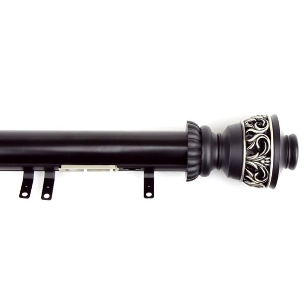 InStyleDesign Scroll Decorative Traverse Rod with Center Open Sliders ...