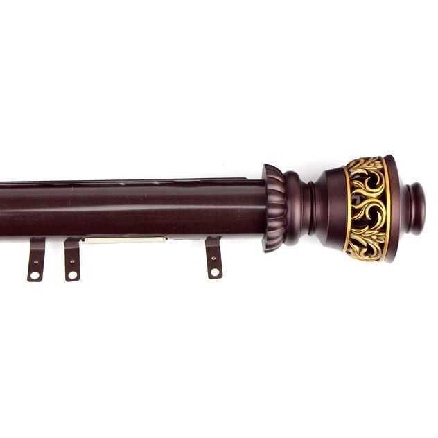 InStyleDesign Scroll Decorative Traverse Rod with Center Open Sliders ...