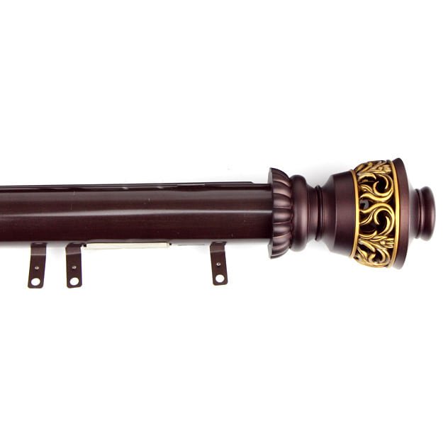 InStyleDesign Scroll Decorative Traverse Rod with Center Open Sliders ...