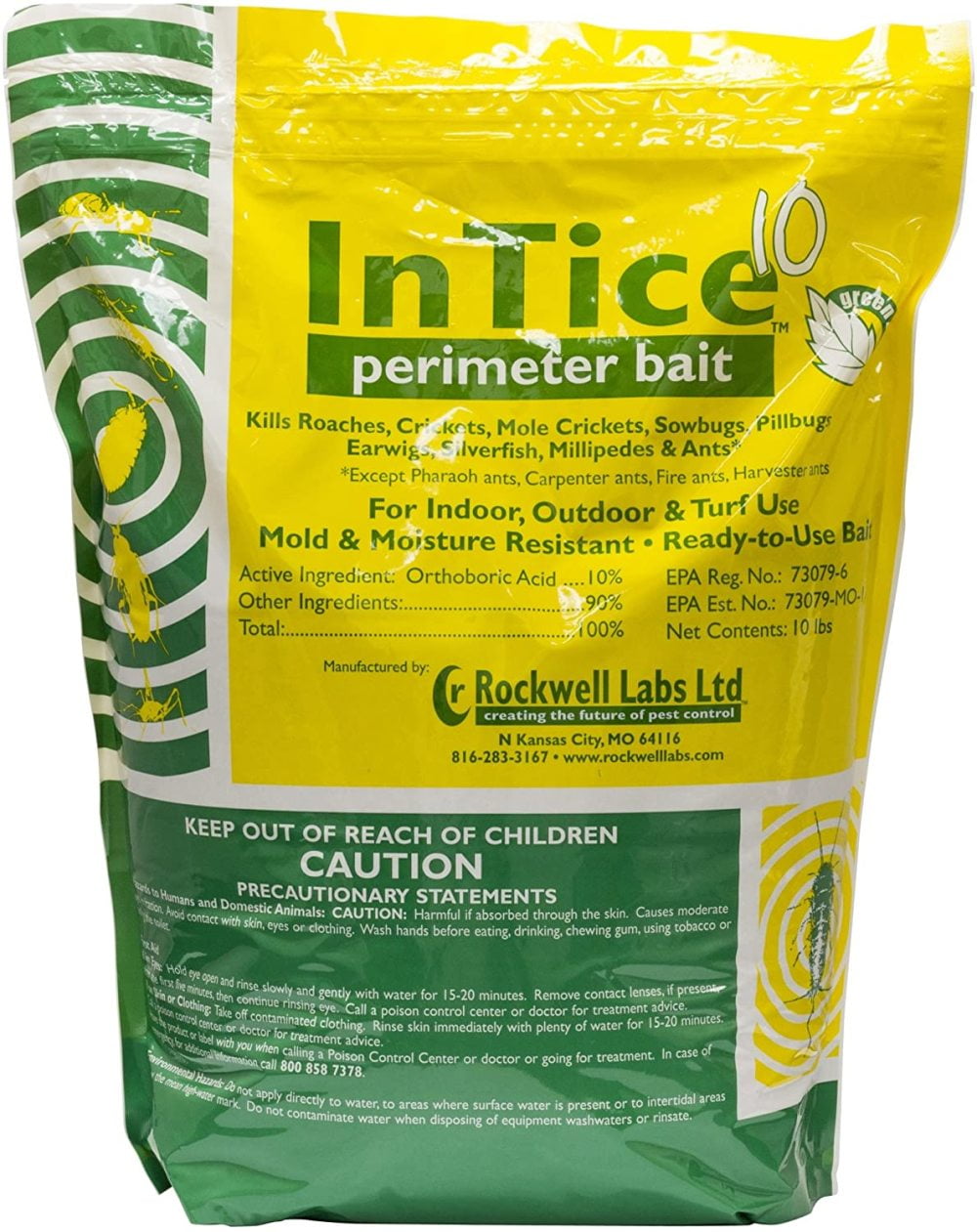 InTice 10 Perimeter Bait, Ant and Roach Killer, 10 Lb Bag, Boric Acid ...
