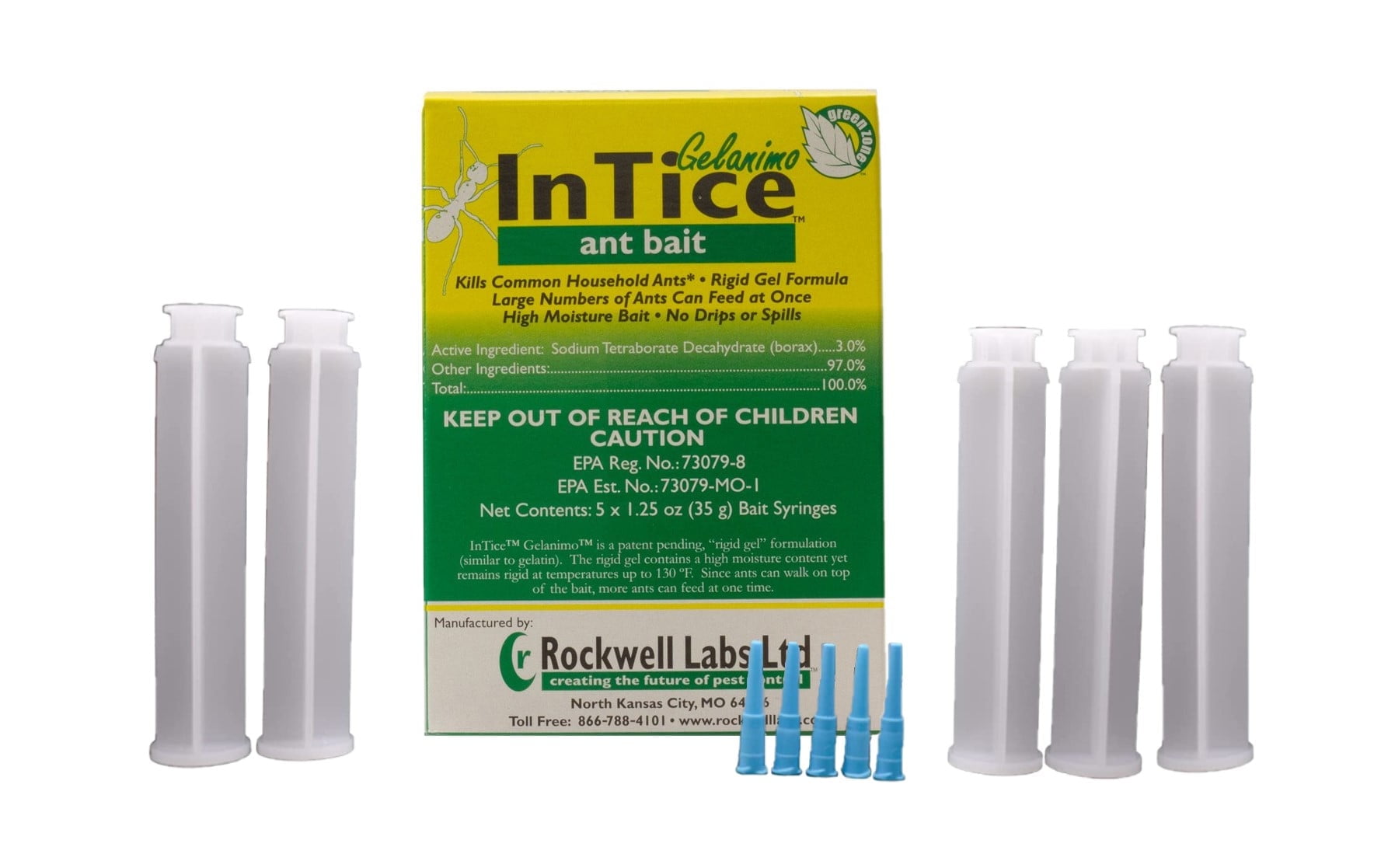 InTice Gelanimo Ant Gel Bait - 1 Pack (5 Tips, 5 Plungers, & 5 x 35g ...