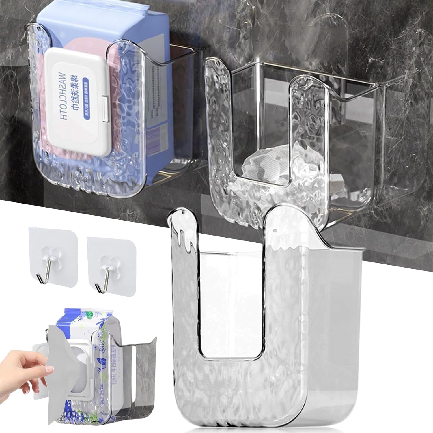 InTrans Tissue Box Transparent Plastic with Modern Design Suction Cup ...
