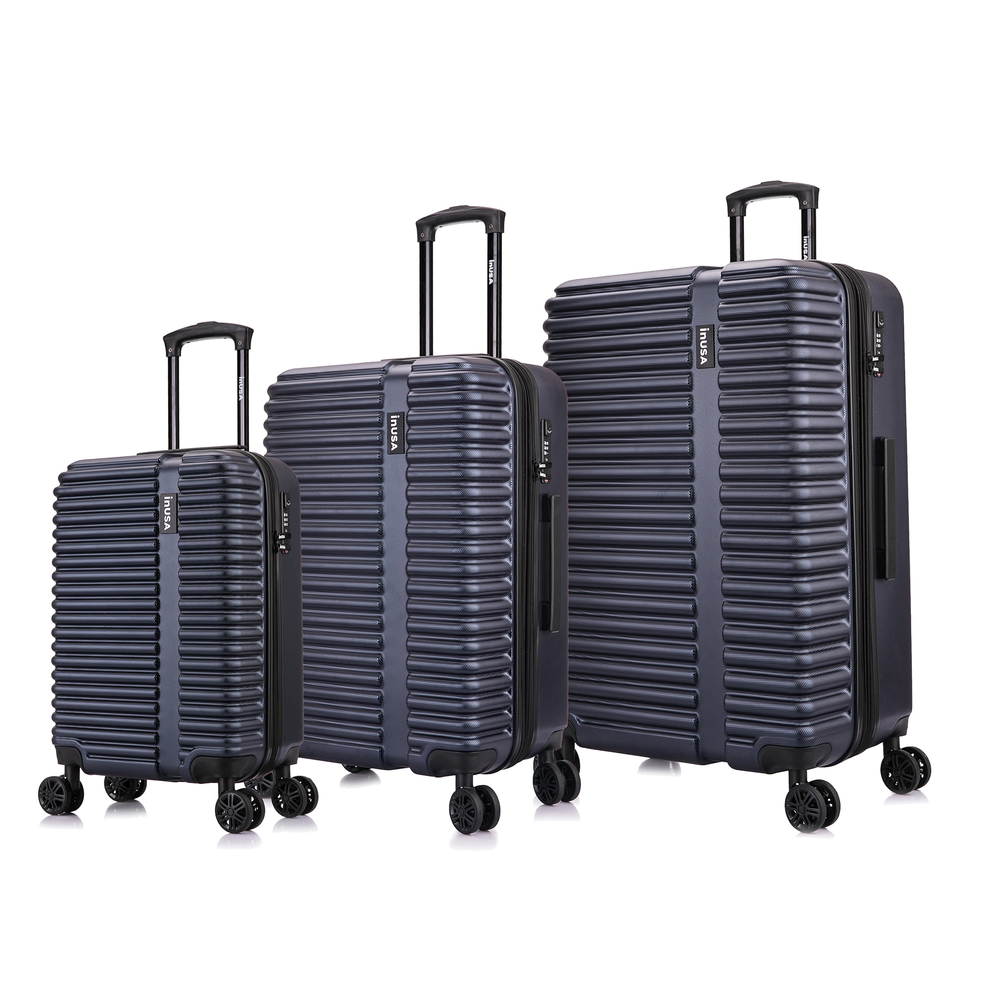 InUSA Ally 3-Piece Hardside Luggage Sets with Spinner Wheels, Handle ...