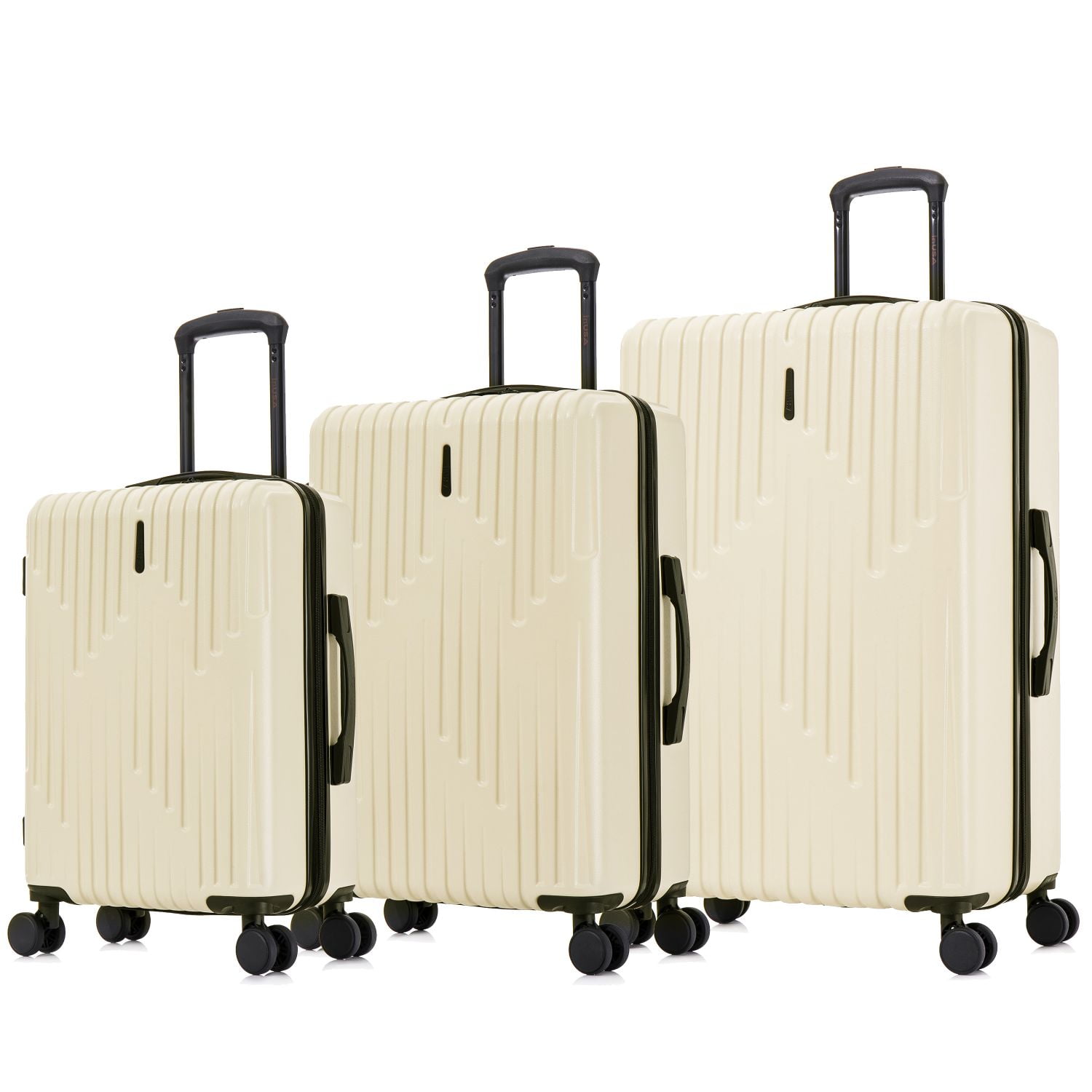 InUSA DRIP 3-Piece Hardside Spinner Luggage Set, Lightweight, Sand, 20 ...