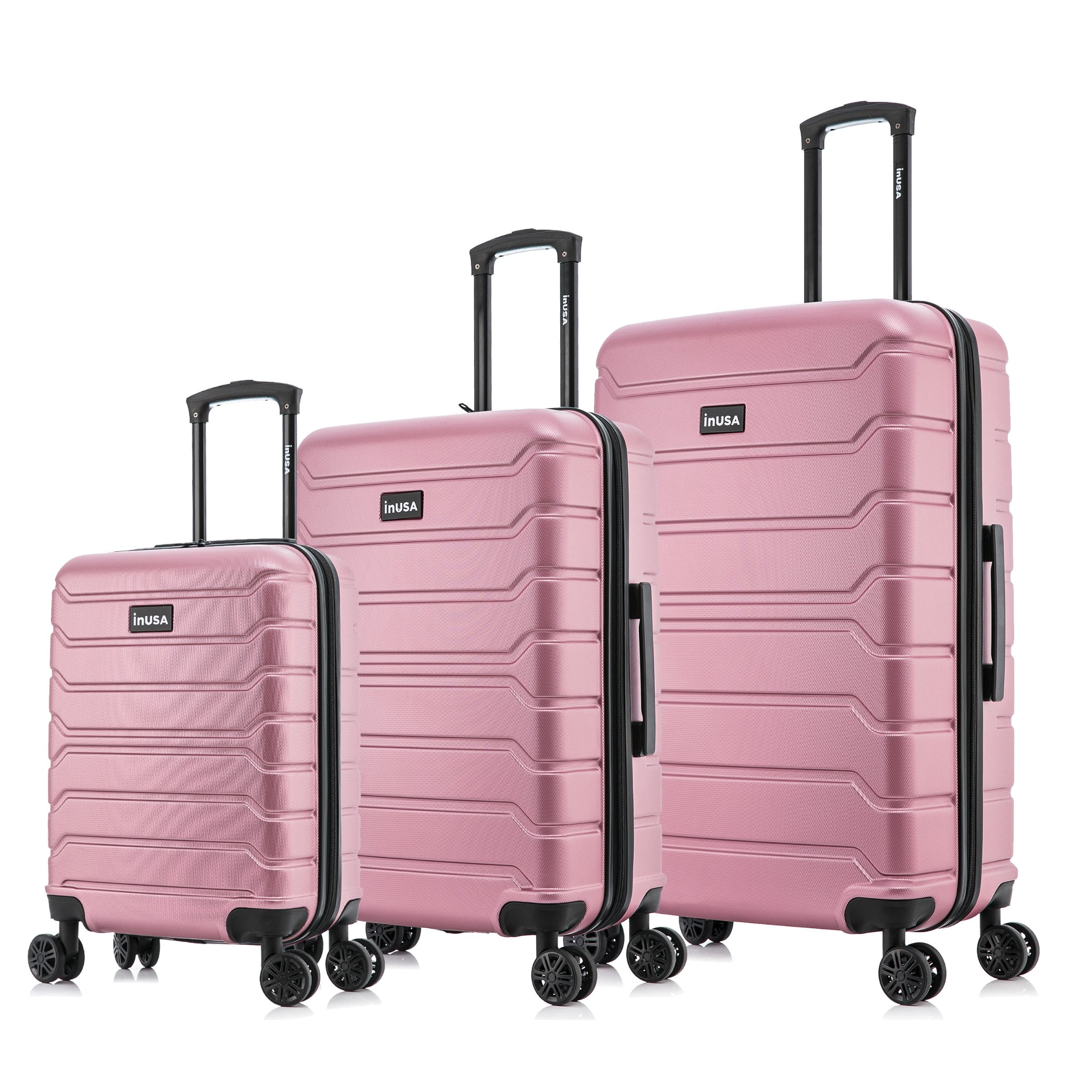 InUSA Trend 3-Piece Hardside Luggage Sets with Spinner Wheels, Handle ...