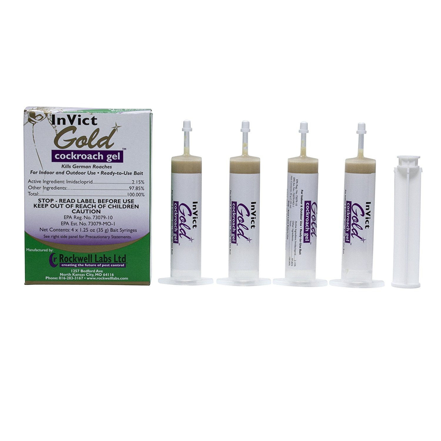 InVict Gold Cockroach Gel - 1 Pack (4 x 35g Tubes) by Rockwell Labs ...