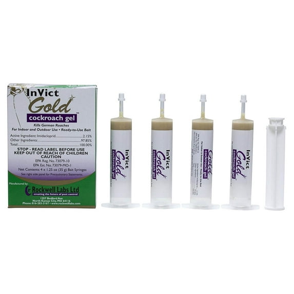 InVict Gold Cockroach Gel - 1 Pack (4 x 35g Tubes) by Rockwell Labs ...
