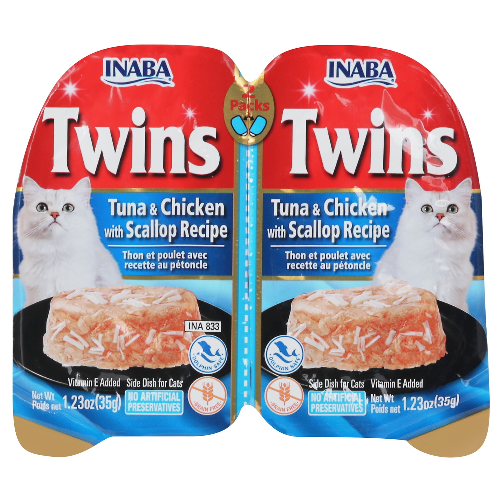 Inaba - Cat Food Tuna Chicken Scllp - Case of 8-2.46 OZ - Walmart.com