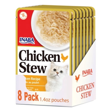 INABA Twin Packs for Cats, Chicken/Gelée Topper, 1.4 oz/srv, 16 srvs ...