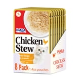 Inaba Chicken Stew Complement/Topper Cat Treat, Eight 1.4 oz Pouches ...