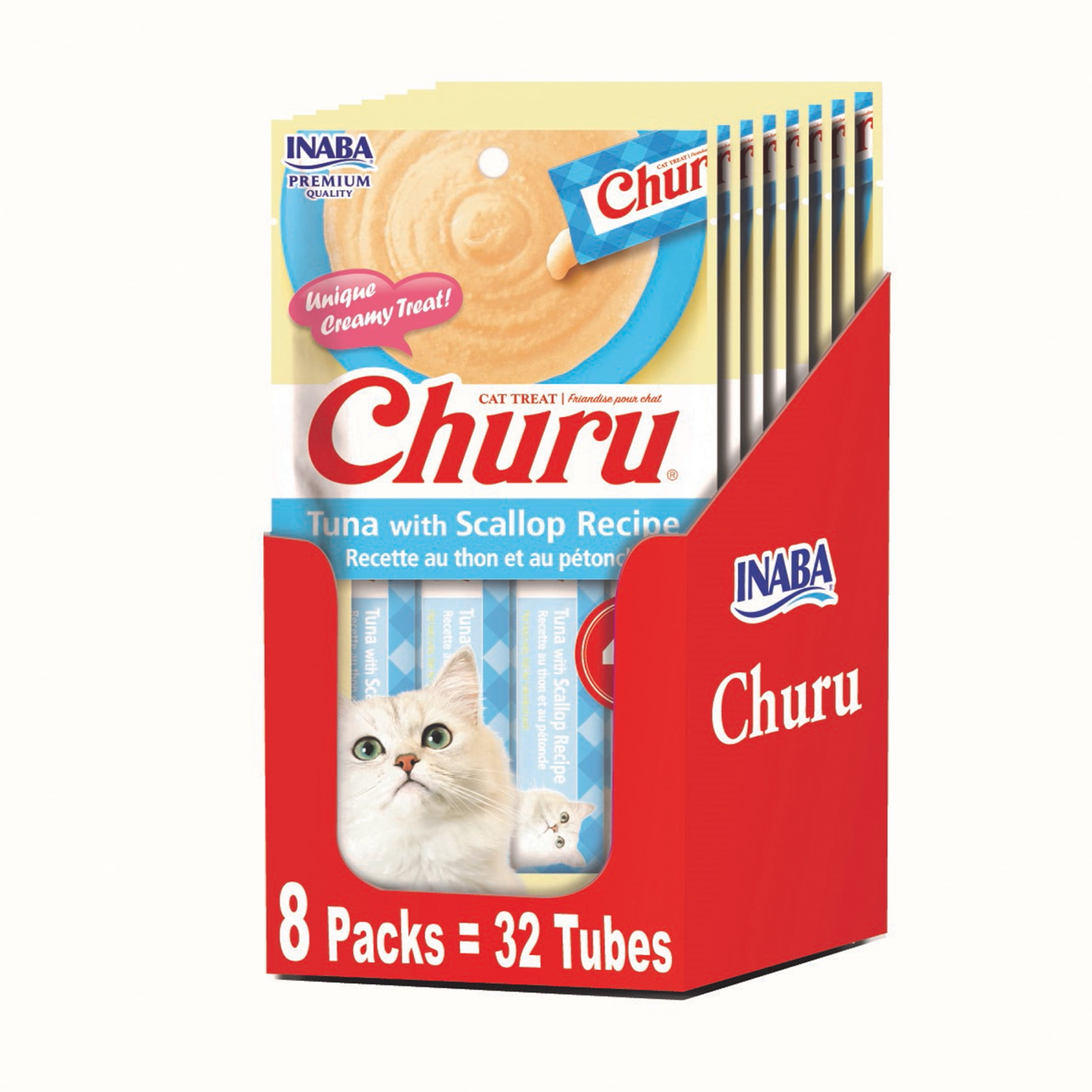 Inaba Churu Creamy, Lickable Purée Cat Treat, 0.5 oz Tube, 32 Tubes ...