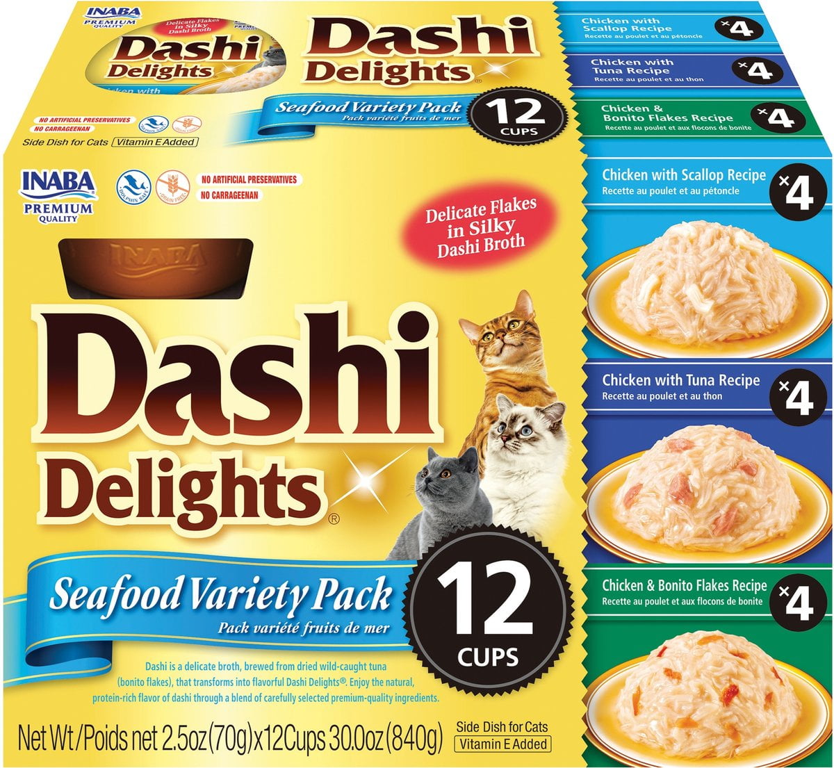 Inaba Dashi Delight Seafood Flavored Variety Pack Bits in Broth Cat ...