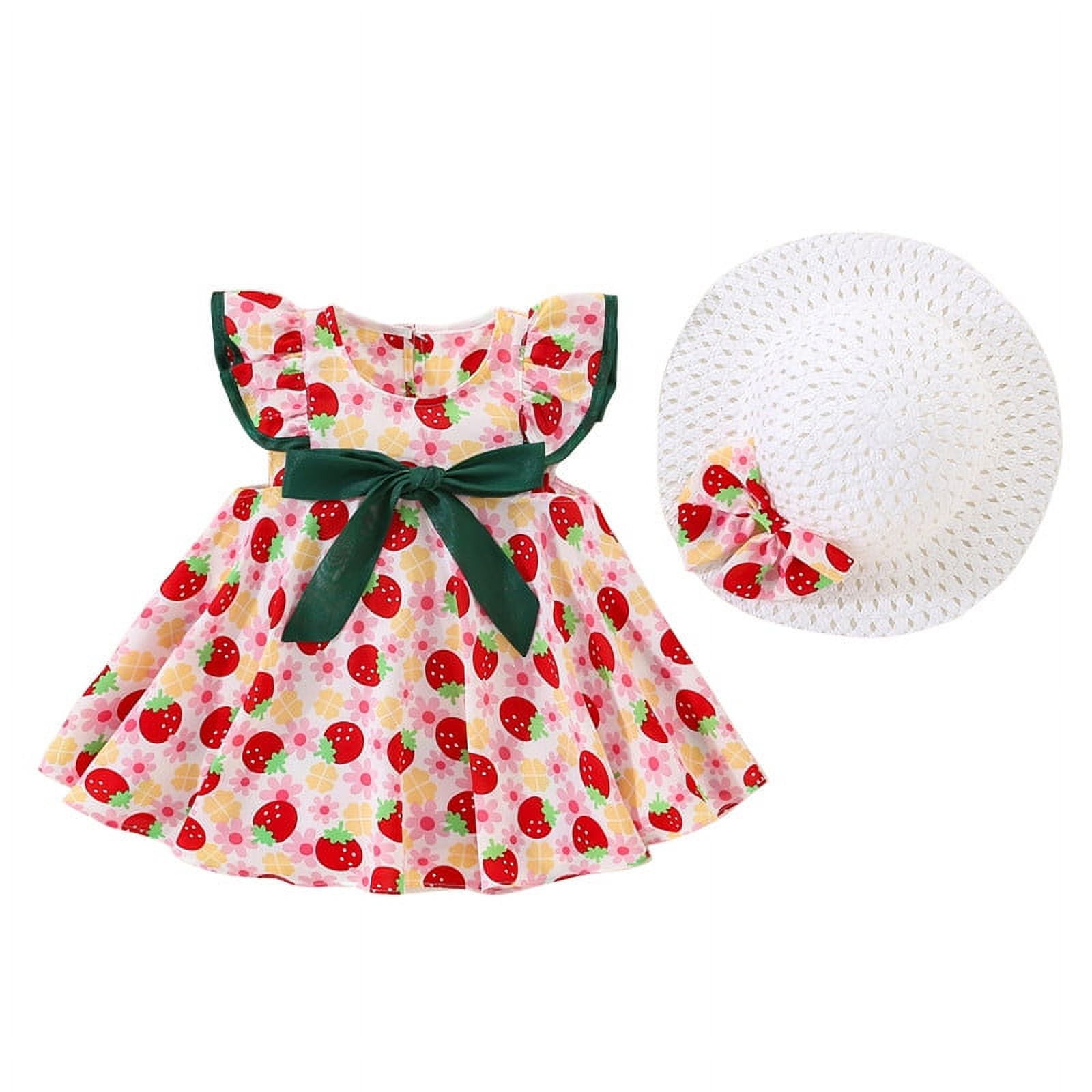 Inadays Baby Girl Summer Dress Ruffle Sleeve Princess Birthday Party ...
