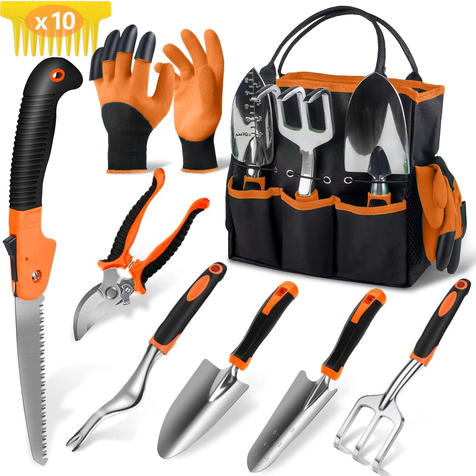 Inadays Gardening Tools 18-Piece Heavy Duty and Lightweight Garden Hand ...