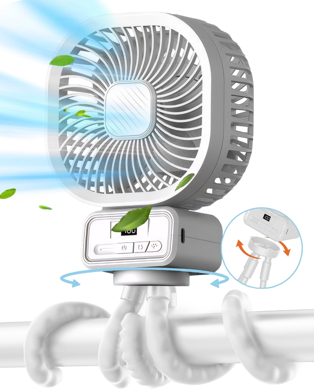 Inadays Inadays Fortable Fan Stroller Fan Desk Oscillating Fan Battery ...