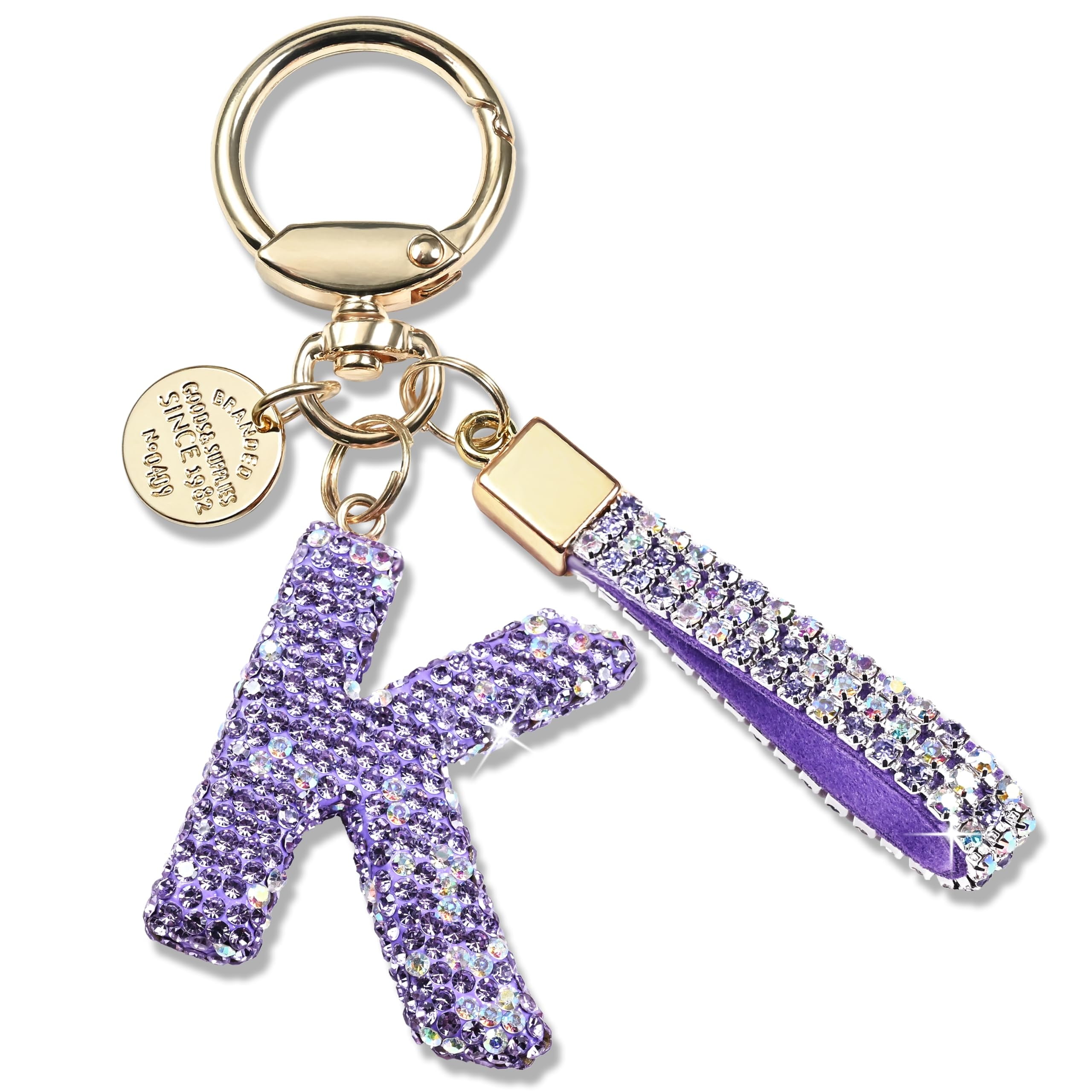 Inadays Initial Letter Keychain Gift for Women Girls Bling Sparkly Cute ...