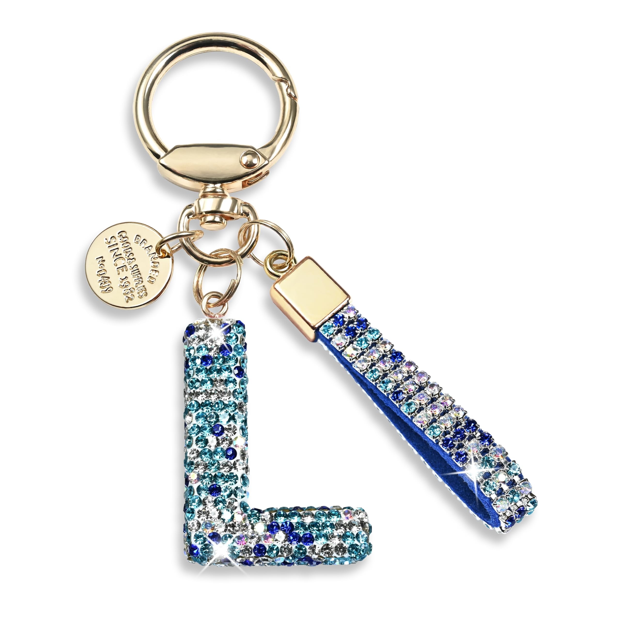 Inadays Initial Letter Keychain Gift for Women Girls Bling Sparkly Cute ...