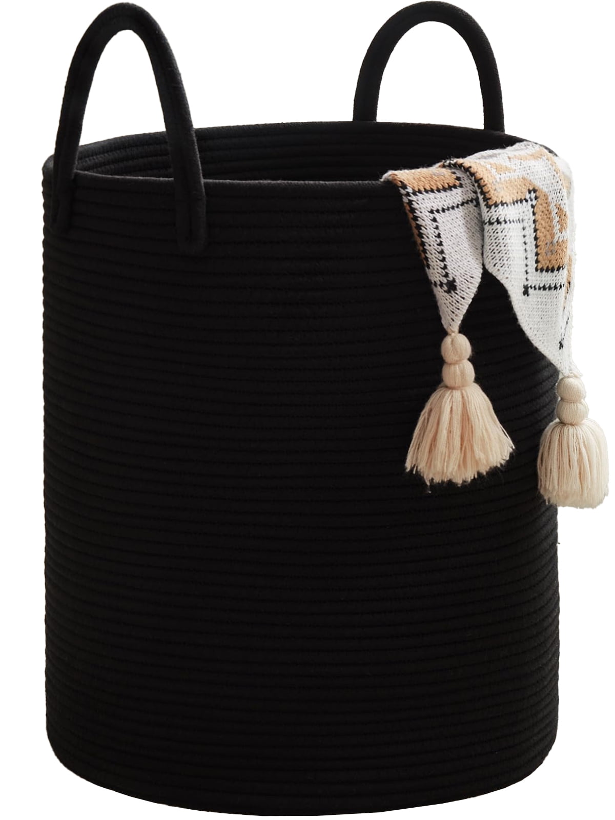 Inadays Laundry Basket 51L Large Clothes Laundry Hamper Woven Cotton ...