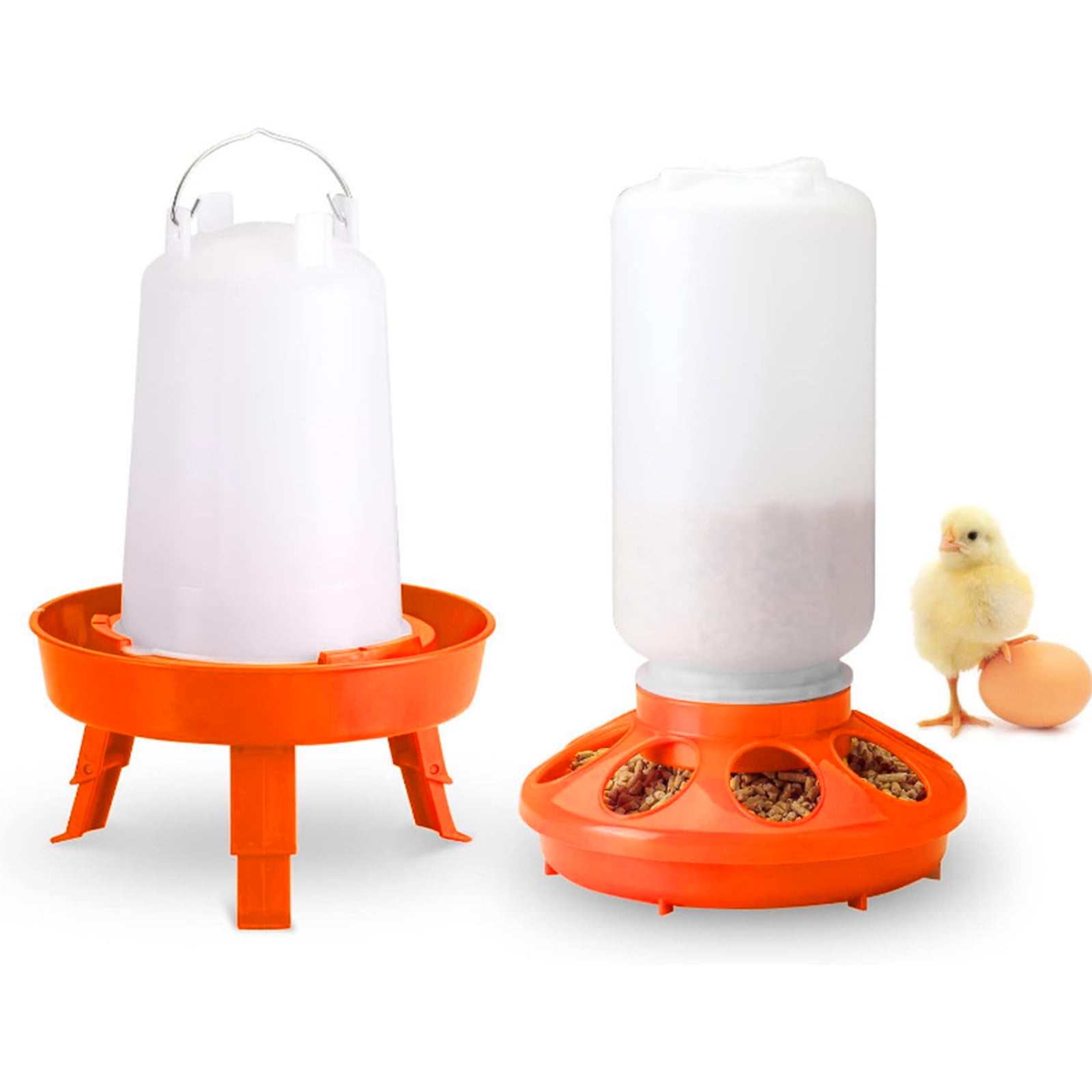 Inadays Adjustable Chicken Feeder and Drinker Set, Poultry Outdoor ...
