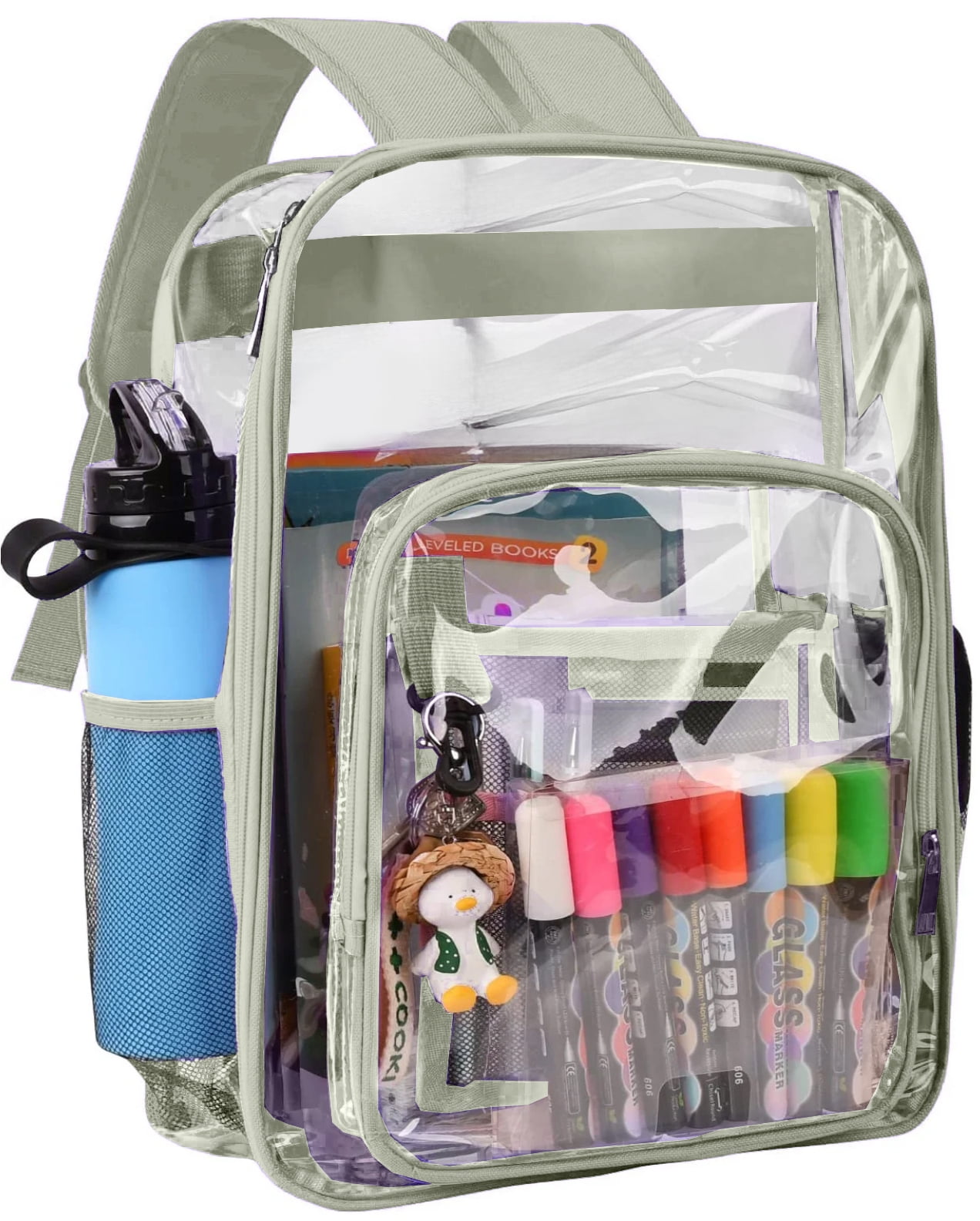 SANMADROLA Waterproof Clear Backpack Heavy Duty PVC Transparent Large ...