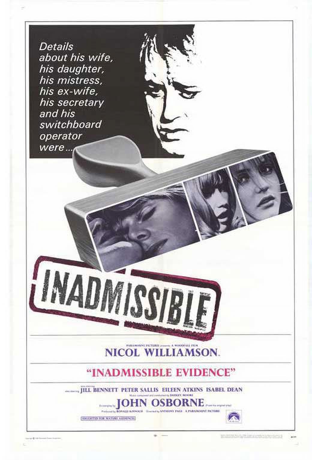 Inadmissible Evidence - movie POSTER (Style A) (27" x 40") (1968 ...