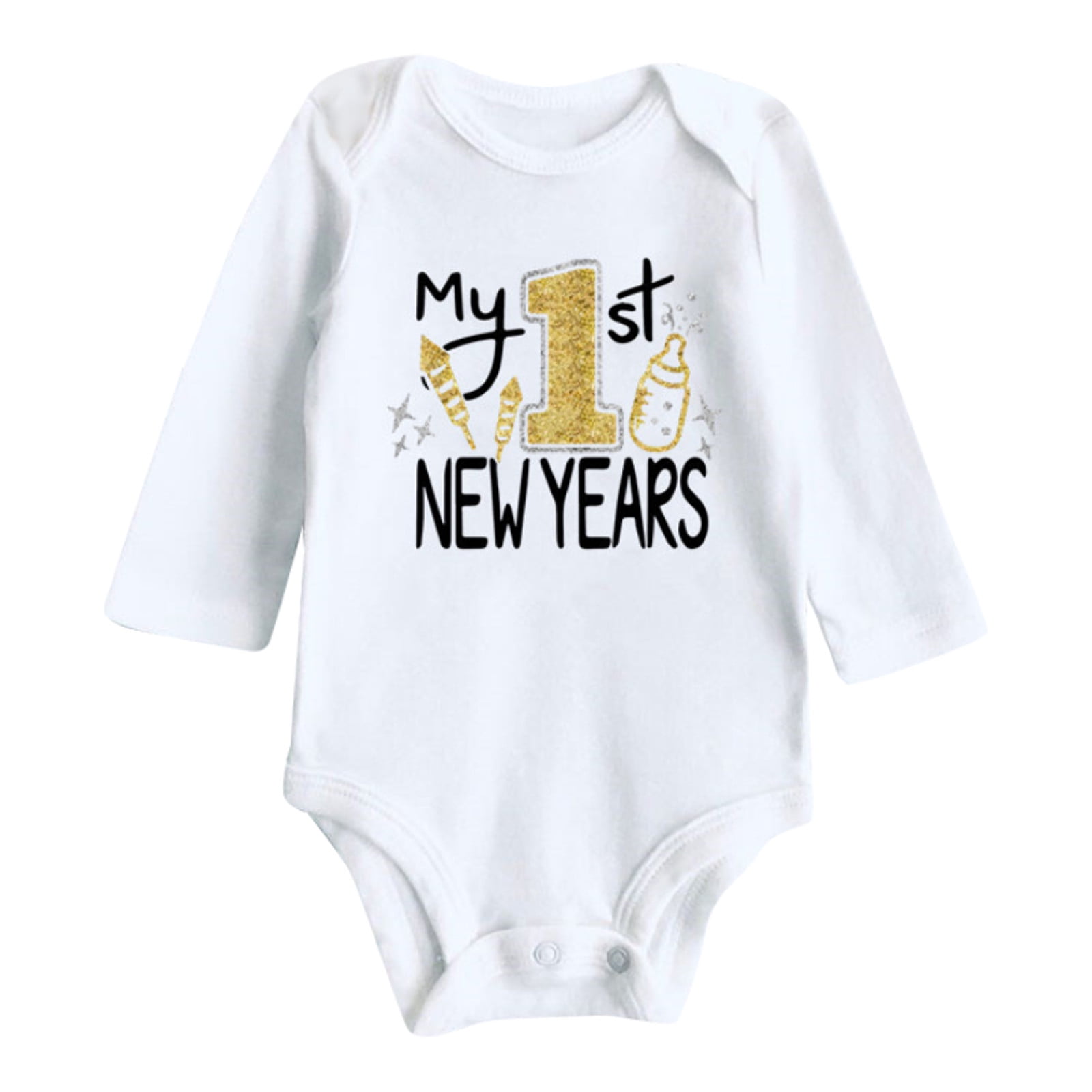 Inafnt Baby Romper Dressy My First New Year Clothes Boy Girl New Year Outfits Letter Print ...