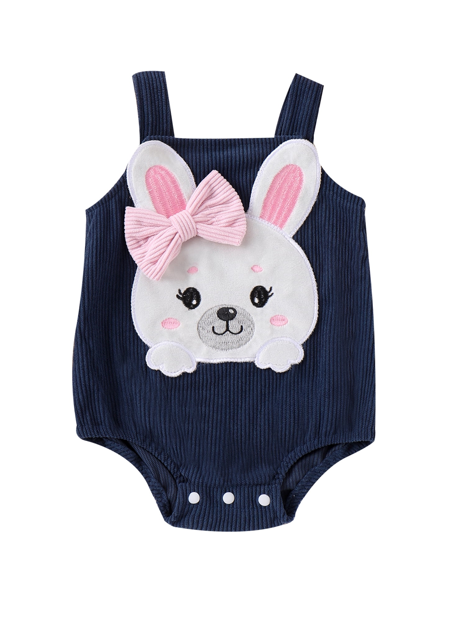 Inant Baby Girl Easter Tank Romper Cute Sleeveless Square Neck 3D Bow ...