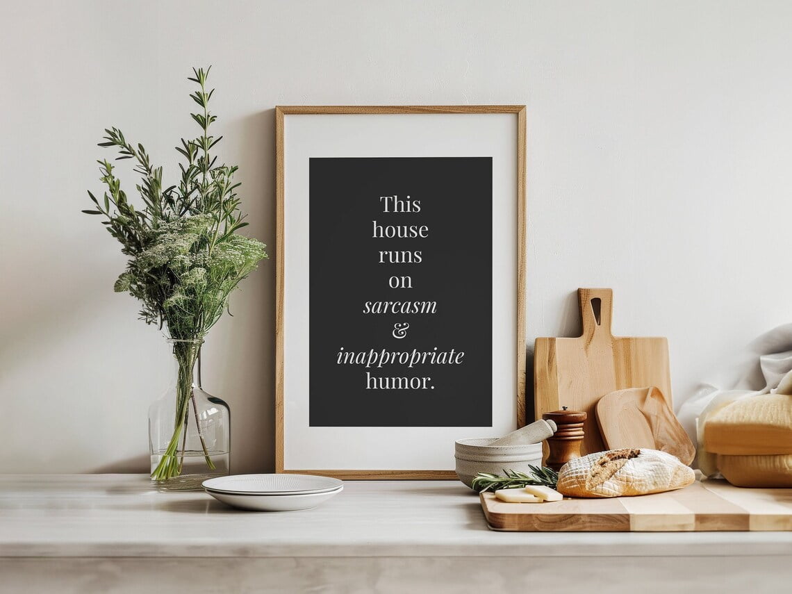 Inappropriate Humor Print Kitchen Art Wall Decor Funny Family Poster ...