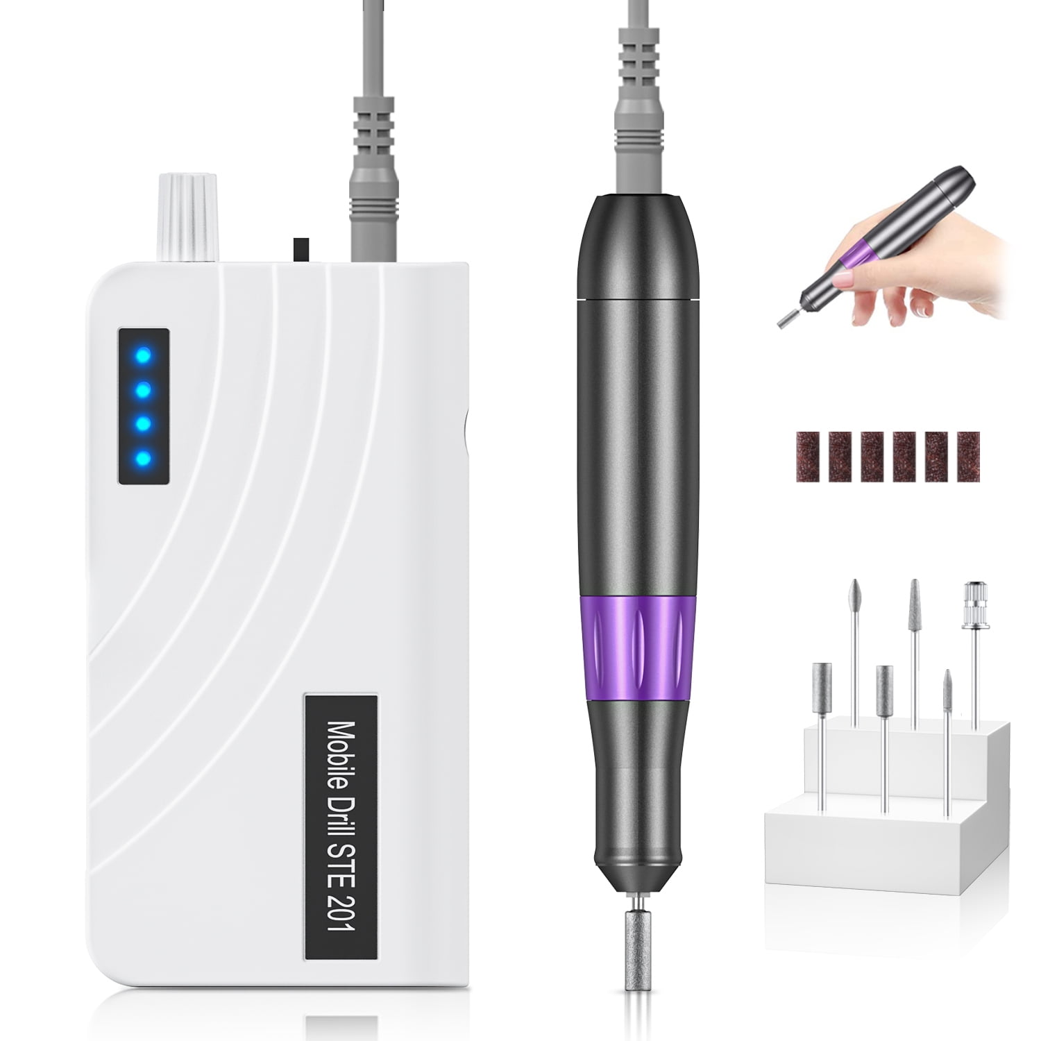 Inbuty Electric Cordless Nail Drill Professional 35000RPM,Portable ...