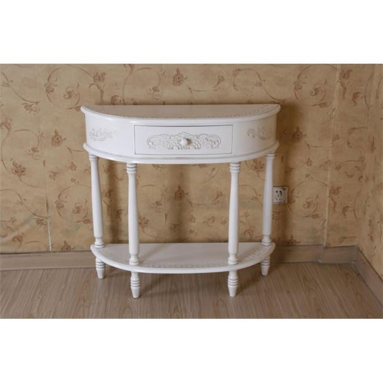 Inc Carved Half Moon Wall Table - Antique White - Walmart.com