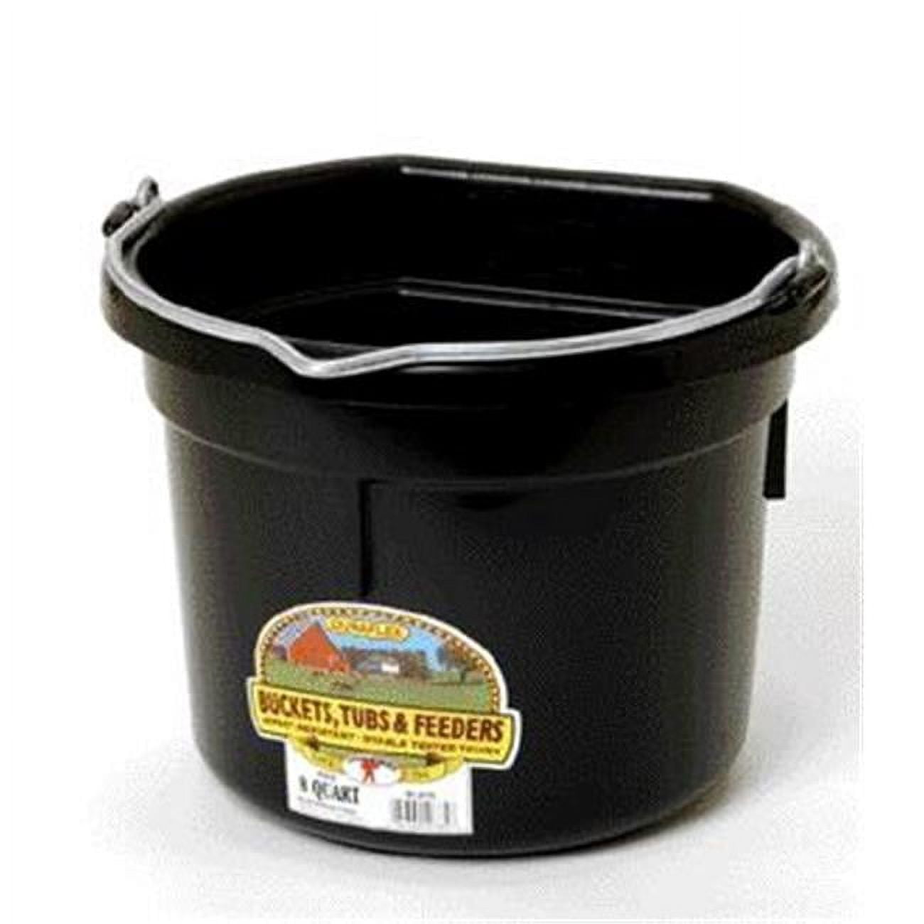 Inc Flat Back Plastic Bucket- Black 8 Quart - P8FBBLACK - Walmart.com