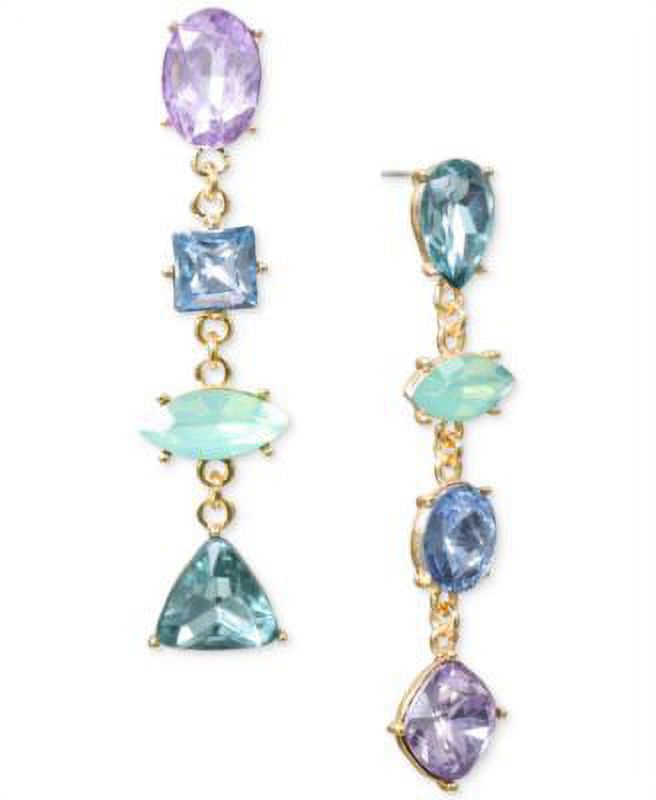 Inc International Concepts Gold-Tone Mixed Stone Linear Drop Earrings ...