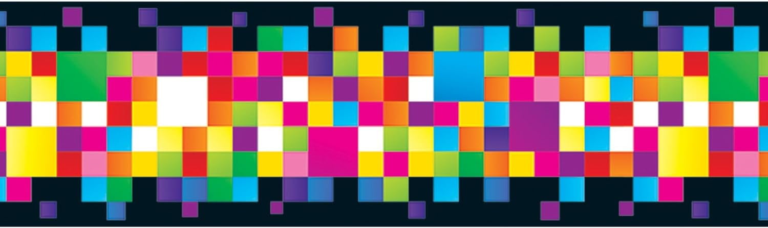 Inc. Pixels Bolder Borders; 11 Multicolor cardstock Decorative Strips ...