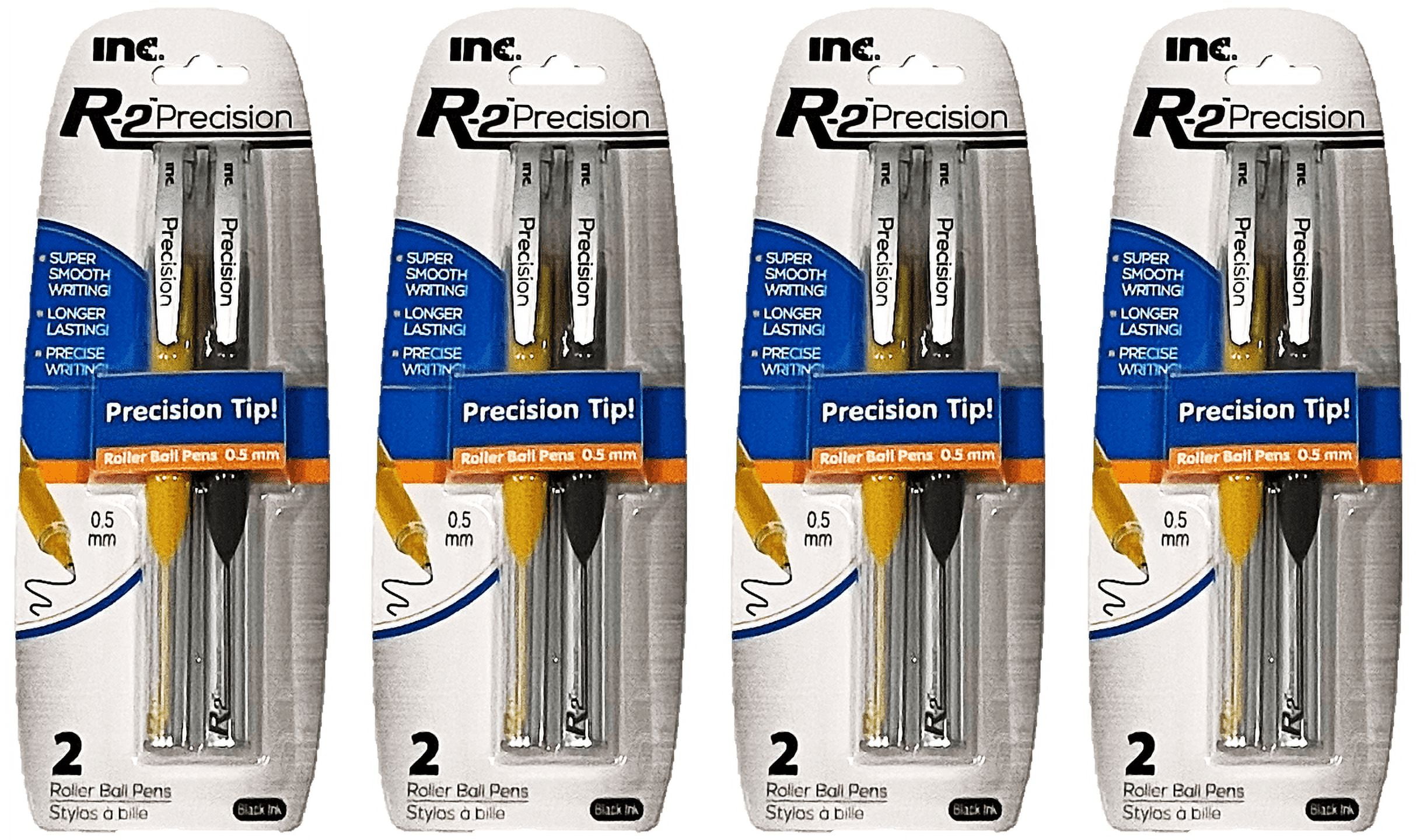 Inc. R-2 Precision 0.5 mm Roller Ball Liquid Ink Fine Point Pens, Black ...