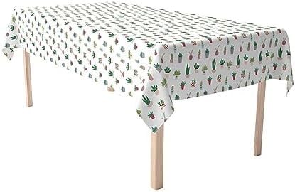 , Inc. Rectangular Tablecloth, 100% Cotton, 52x84, Cartoon Succulents ...
