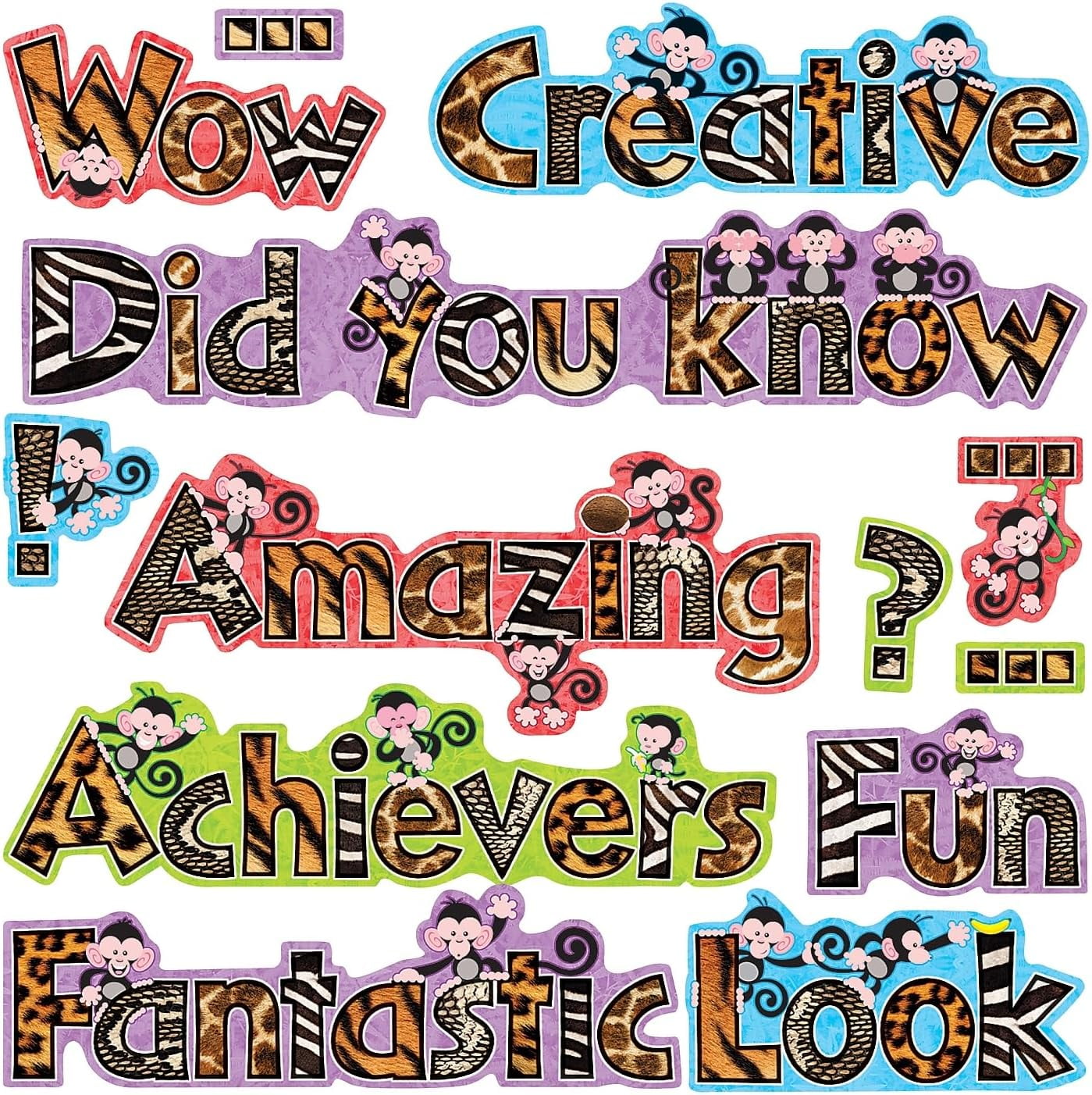 Inc. T-8704 Monkey Words Phrases Mini Bulletin Board Set - Walmart.com