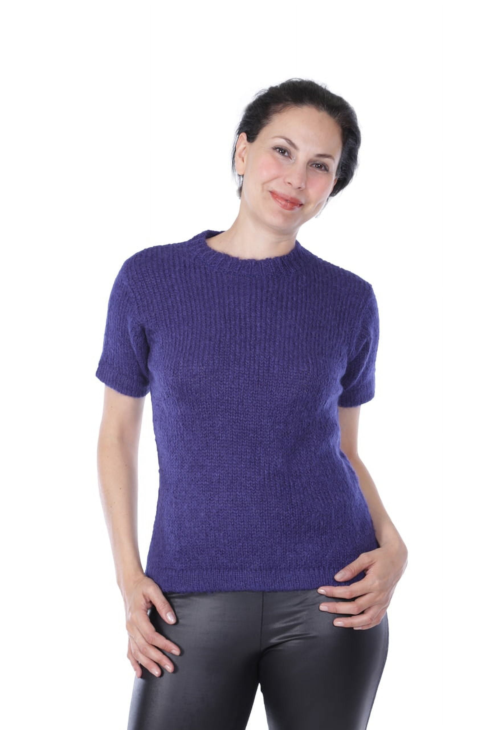 Inca Fashions - Blair Short Sleeve Suri Alpaca Wool Pullover Sweater ...