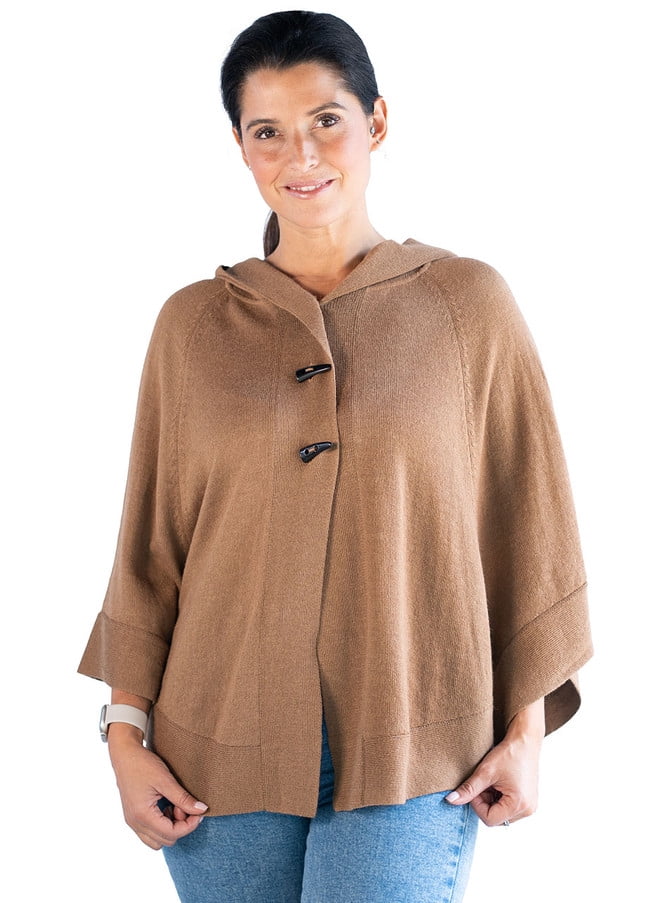 Inca Fashions - Georgie Hooded Cape – 100% Baby Alpaca Wool Cape for ...