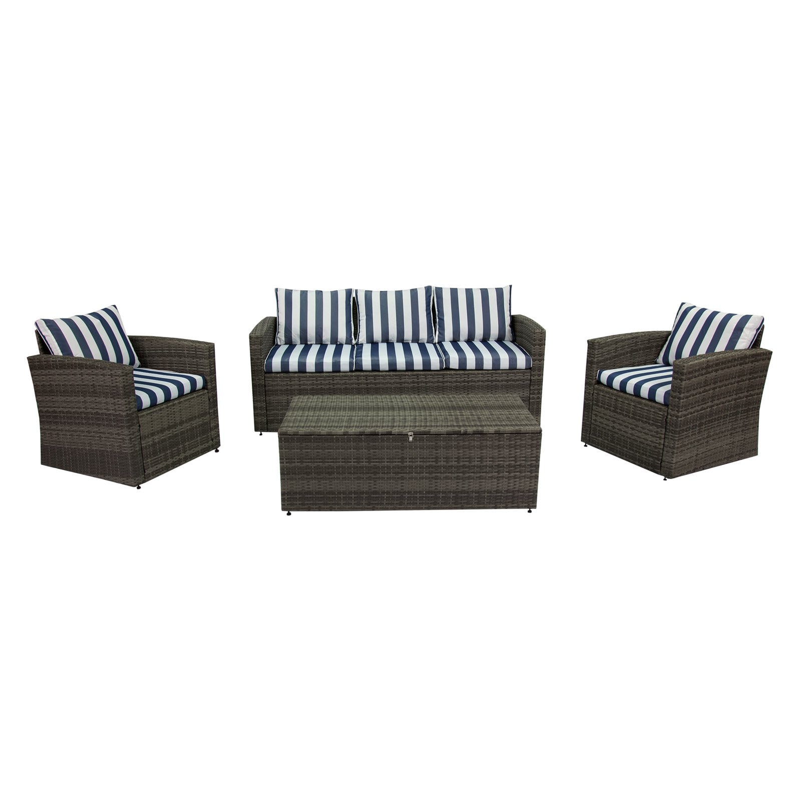Incadozo Rio Wicker 4 Piece Outdoor Conversation Set - Walmart.com