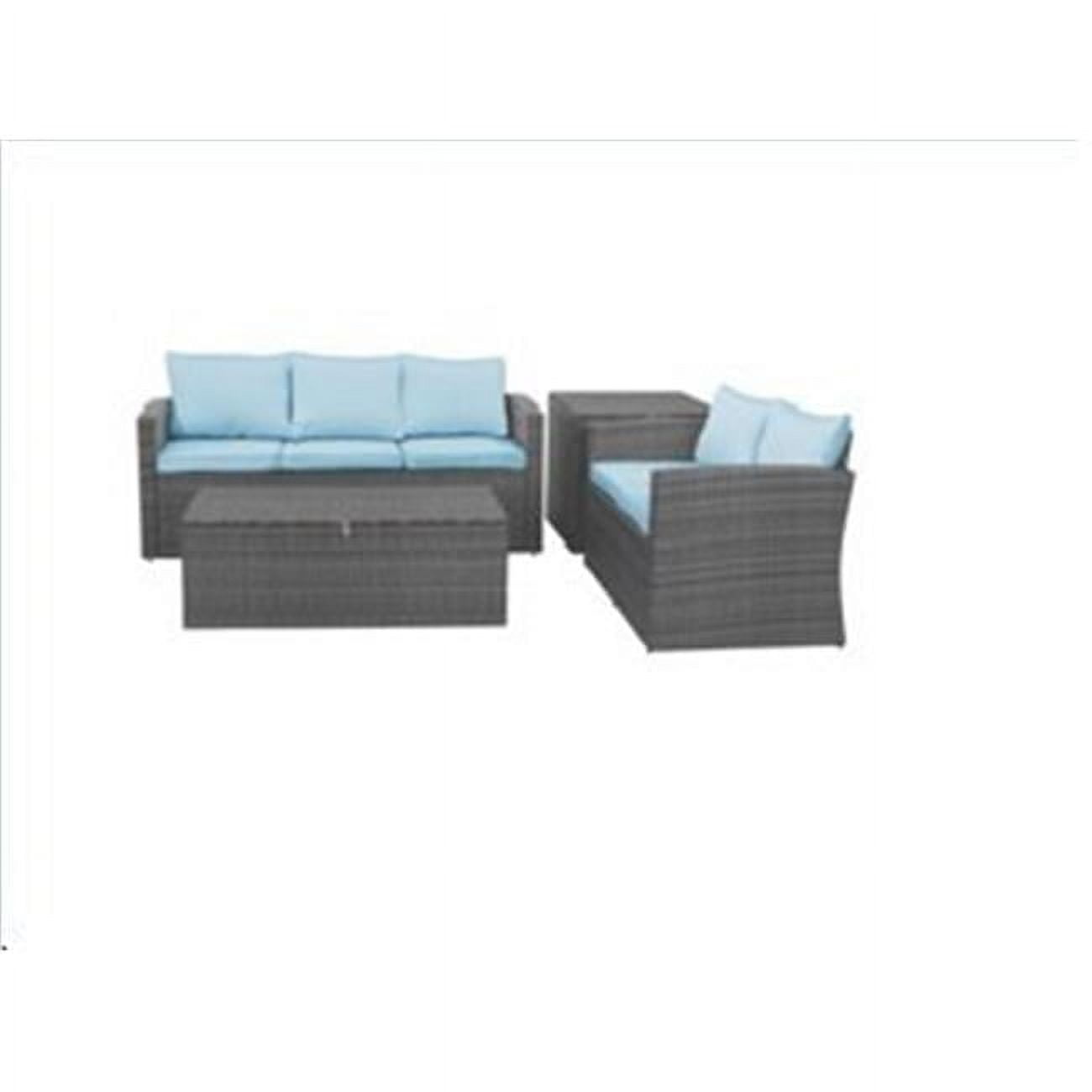 Incadozo Rio Wicker 4 Piece Patio Conversation Set with Storage ...