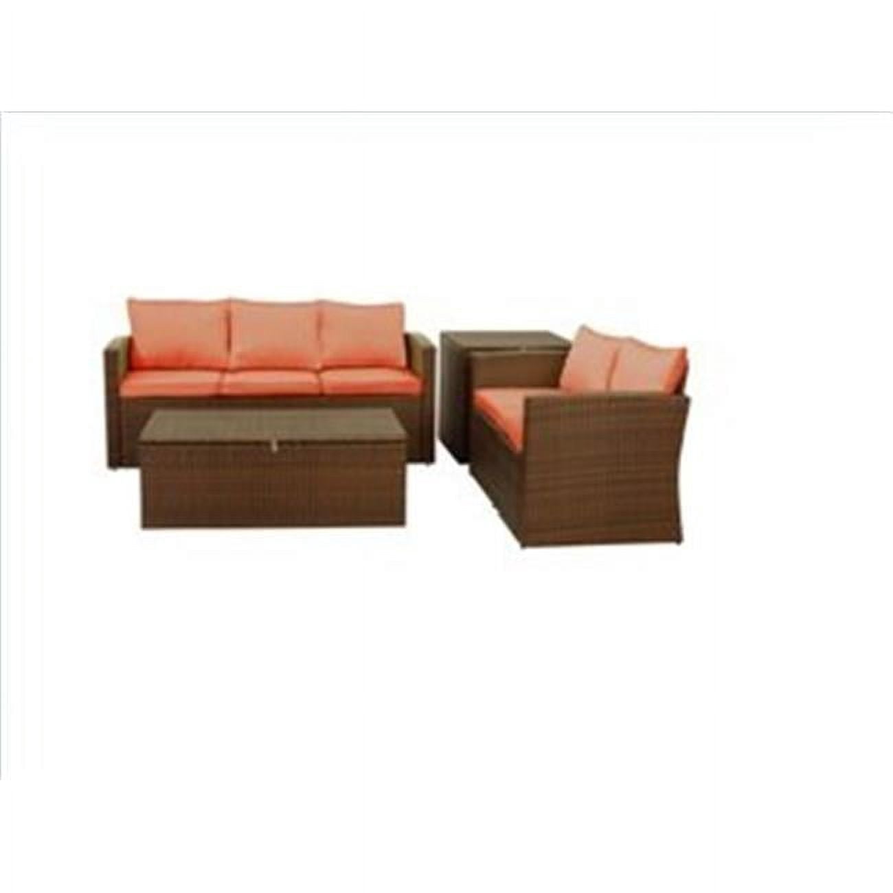 Incadozo Rio Wicker 4 Piece Patio Conversation Set with Storage ...