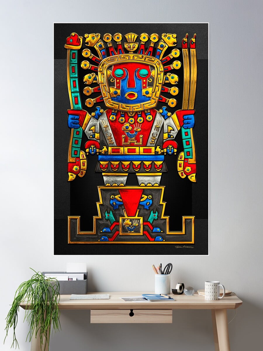 Incan Gods - The Great Creator Viracocha On Black Canvas Poster Wall ...