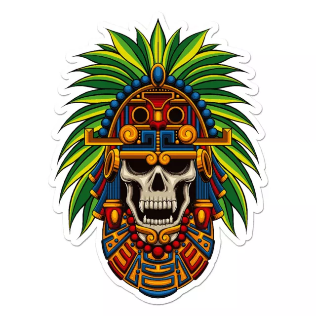 Incan Mayan Death Mask Sticker Phone Decal Water Bottle Stickers Car ...