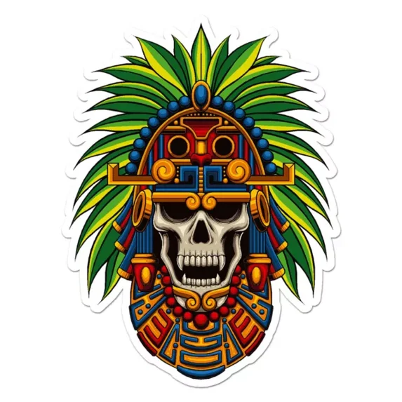 Incan Mayan Death Mask Sticker Phone Decal Water Bottle Stickers Car ...