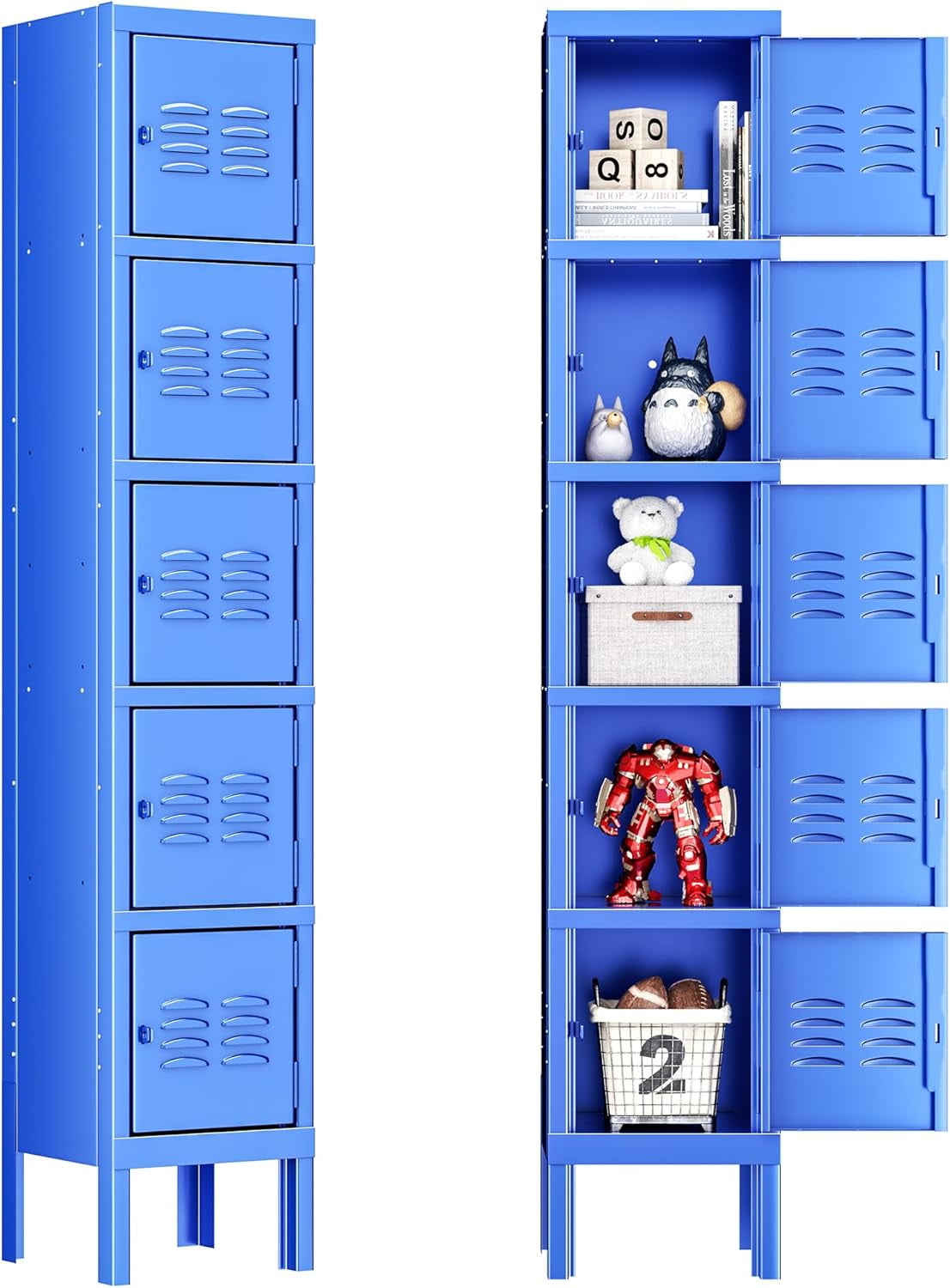 Incbruce 5 Doors Locker Storage Cabinet, Tall Lockers for Employees ...