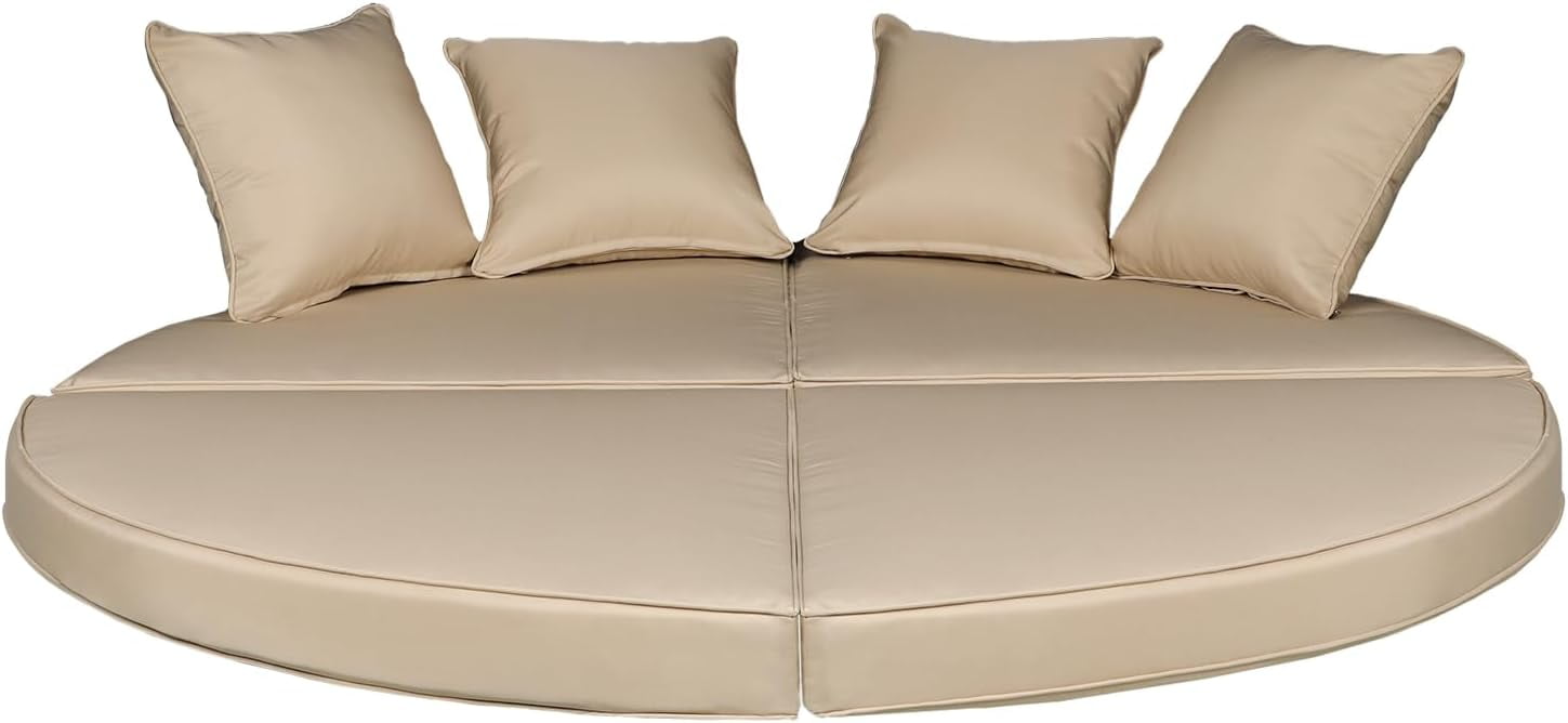 Incbruce Outdoor Daybed Replacement Cushion, Fan-Shape Sunbed Cushion ...