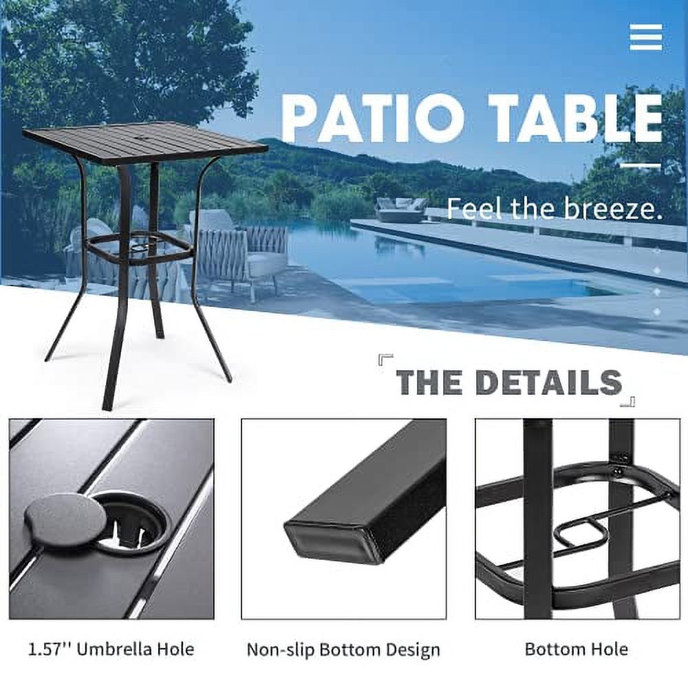 Incbruce Patio High Bar Table, 39" Height Bistro Table with 1.57 ...